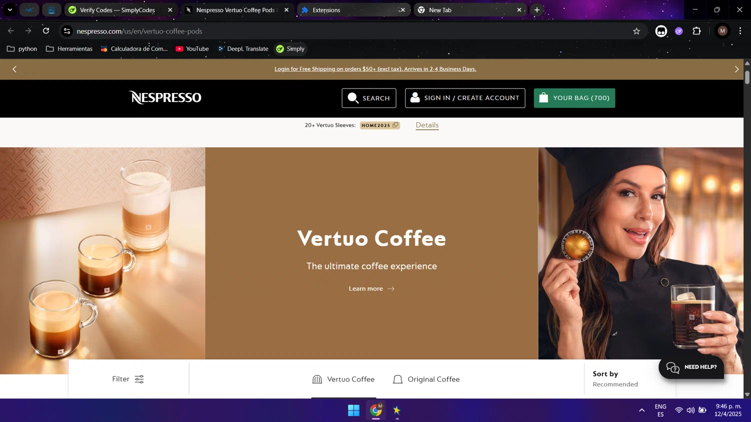 Nespresso Promo Codes (2 Verified) - 10% Off w/Code Apr 2025