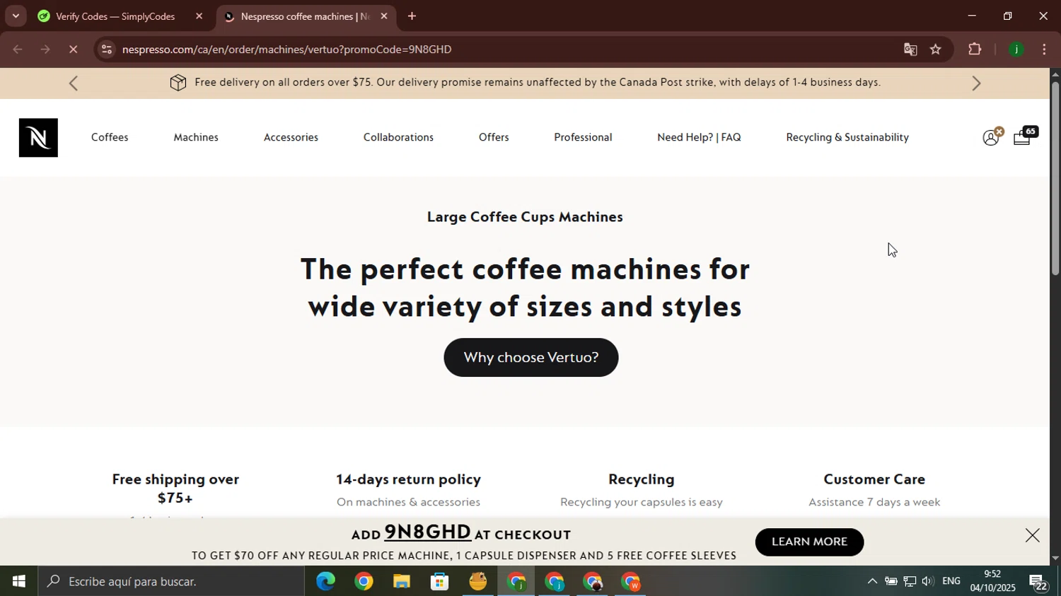 Nespresso Promo Codes - $70 Off (5 Verified) Oct 2025