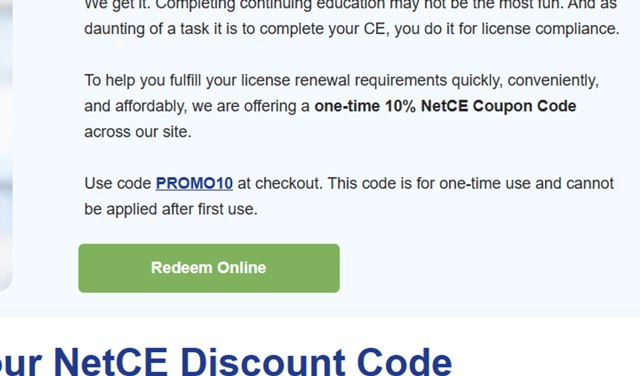 NetCE Discount Codes - 10% Off (1 Verified) Sep 2025