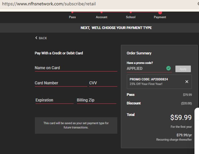 NFHS Network Promo Codes - 50% Off (Verified) Sep 2025