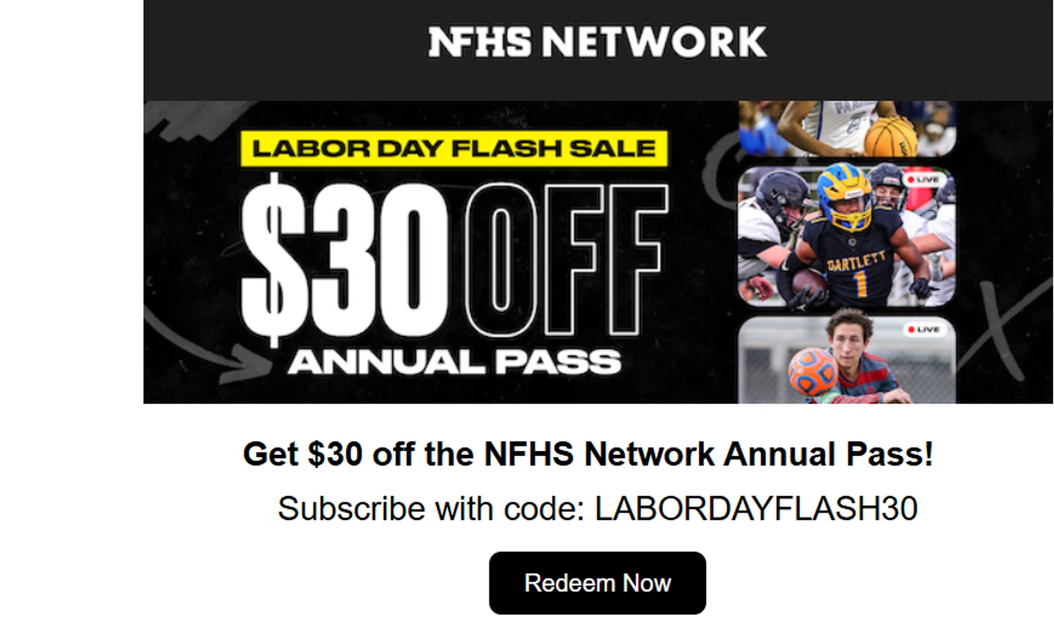 NFHS Network Promo Codes - 50% Off (Verified) Oct 2025