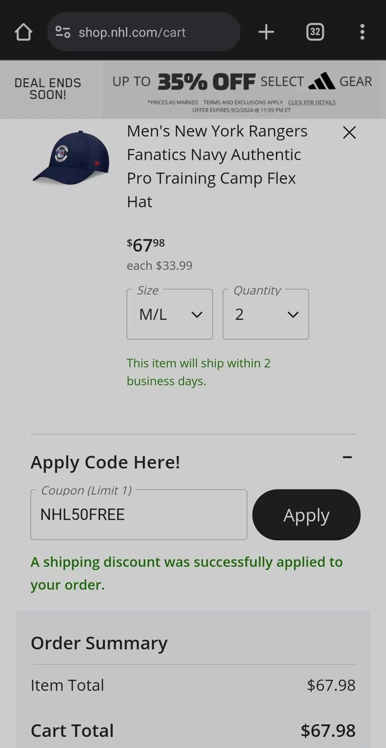 NHL Shop Coupons - 10% Off | September 2024