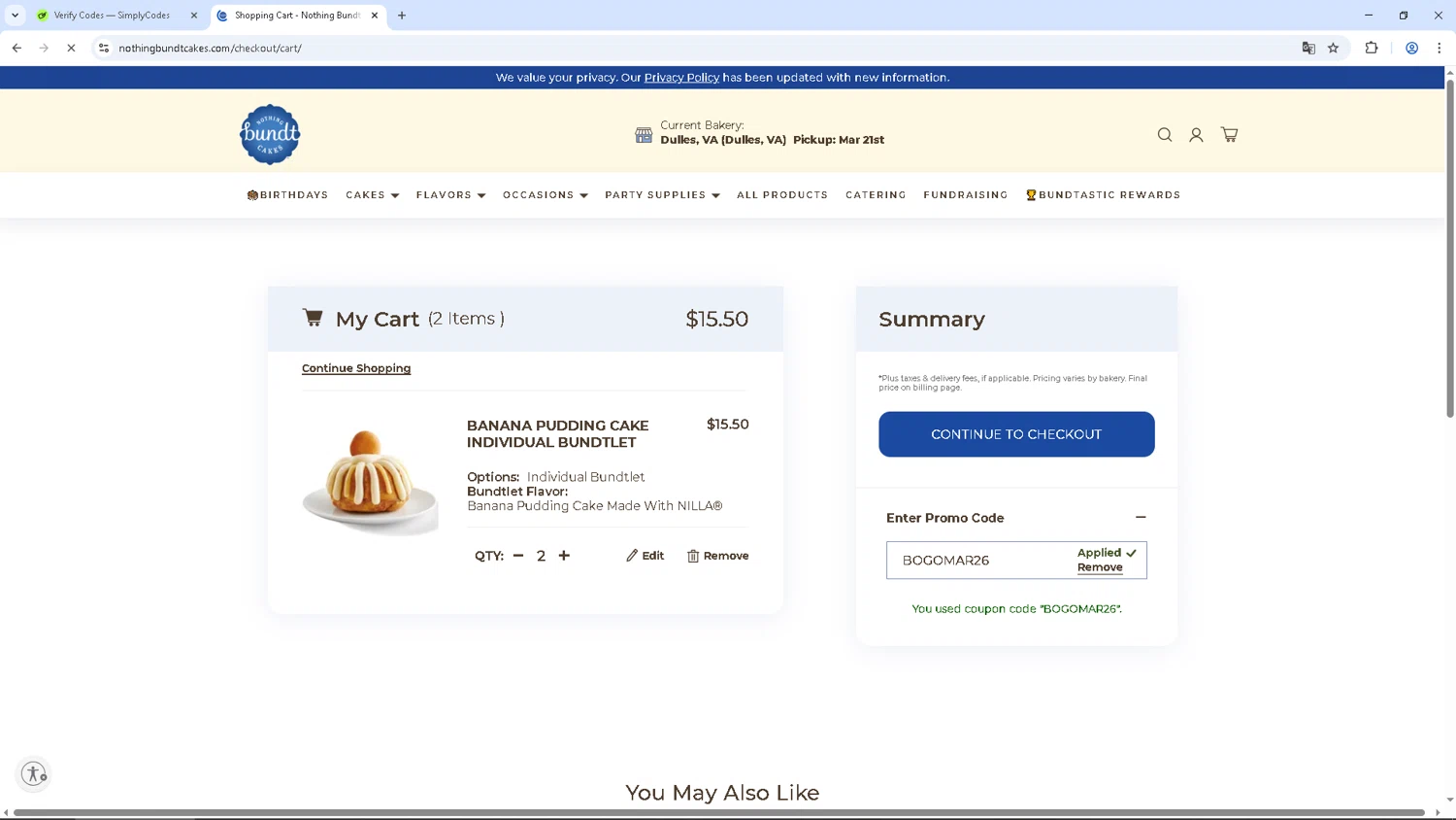10% Off Nothing Bundt Cakes Promo Codes Coupons Apr 2026
