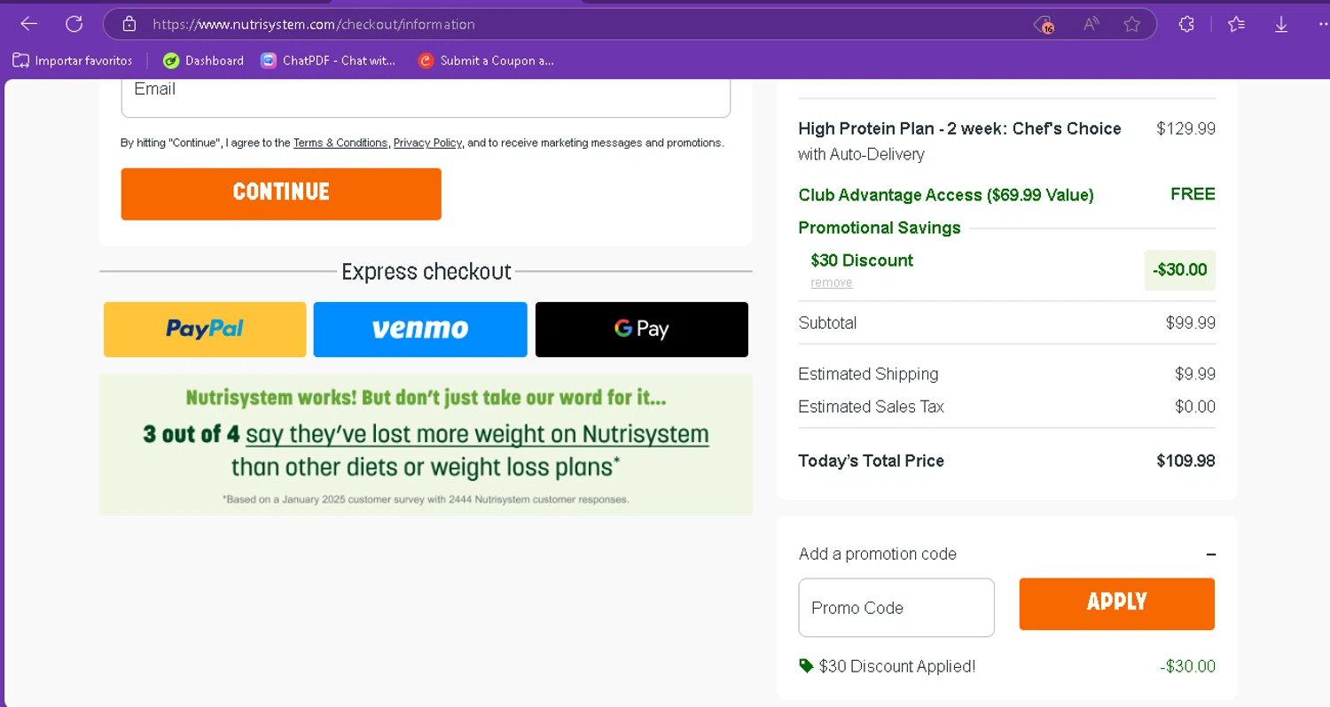 NutriSystem Promo Codes - 30% Off (19 Verified) Dec 2025