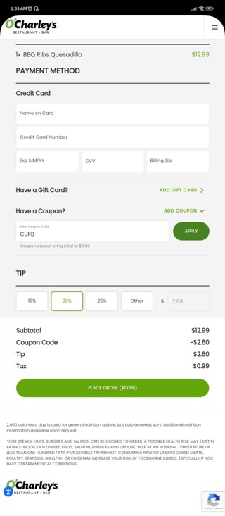 O'Charley's Promo Codes - 20% Off Coupons Aug 2025