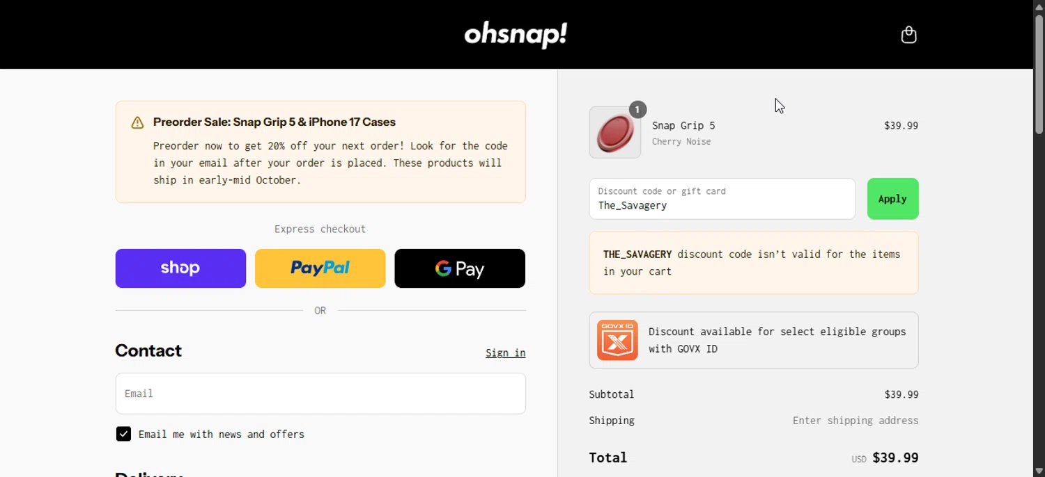 Ohsnap Promo Codes - 15% Off (5 Verified) Dec 2025