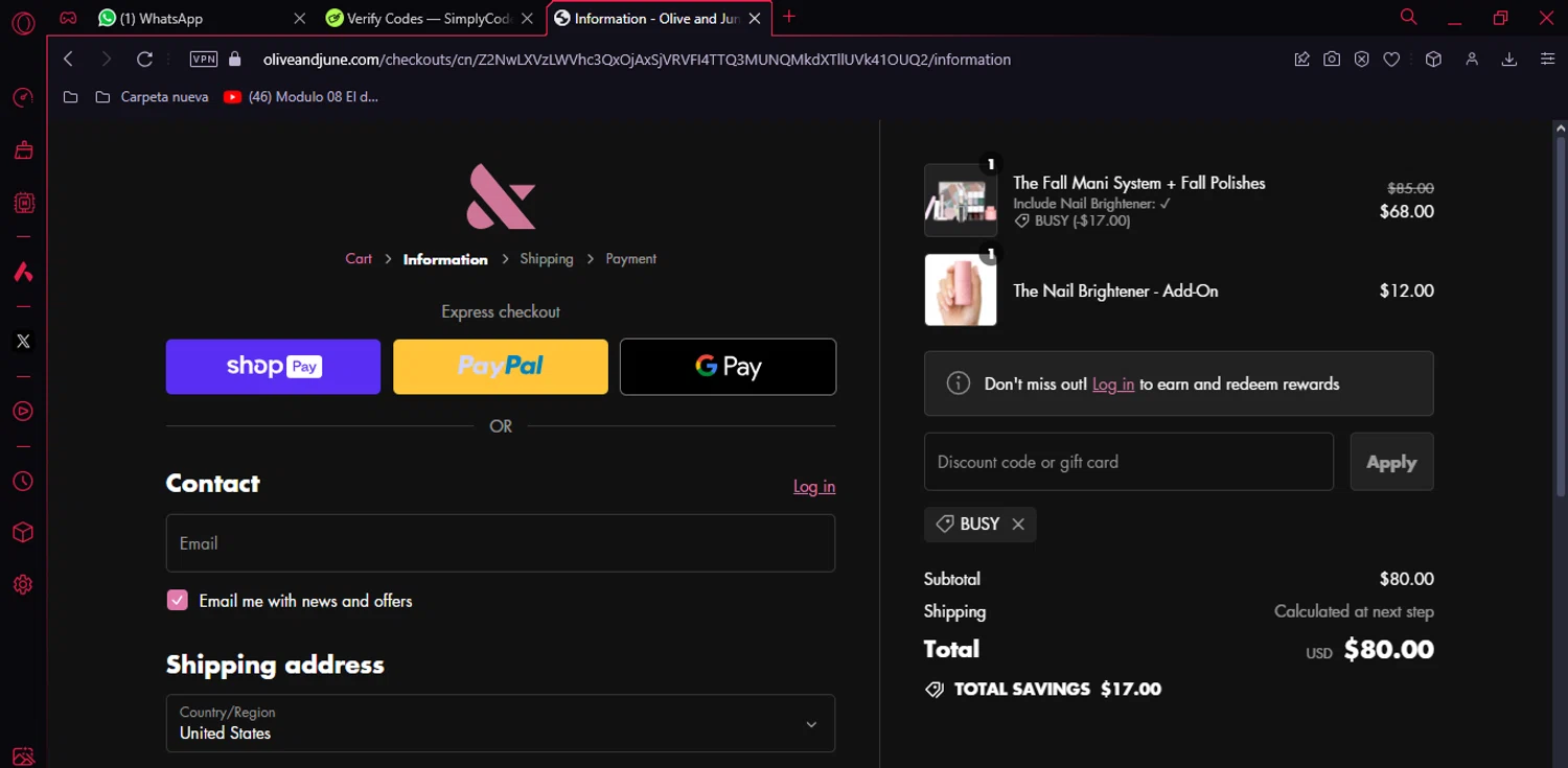 Olive & June Discount Codes - $10 Off | September 2024