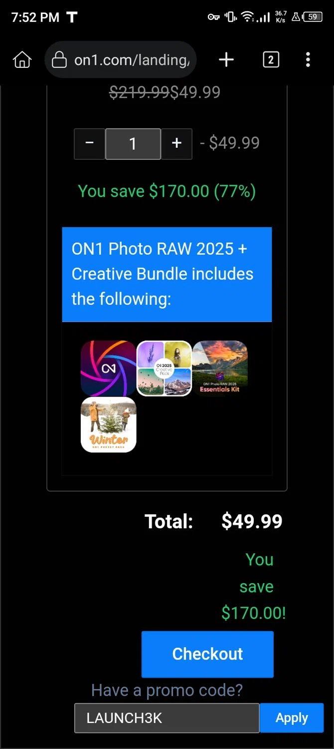 ON1 Coupon Codes (16 Verified) - 25% Off Sitewide Jan 2025