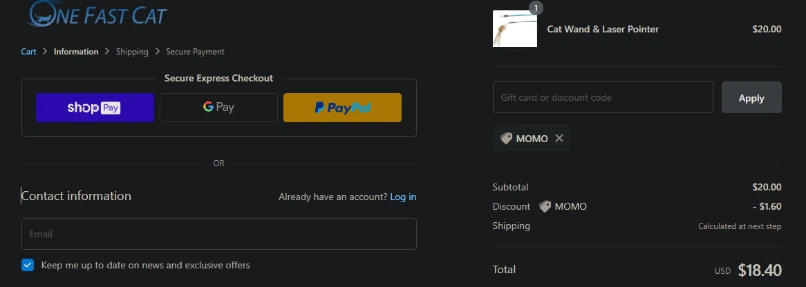 One Fast Cat Coupons - 50% off Discount Codes in August 2024 | SimplyCodes