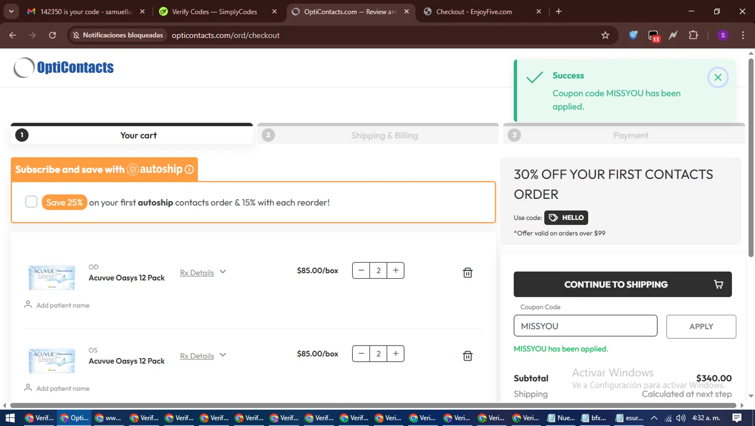 OptiContacts.com Promo Codes - 20% Off Sep 2025
