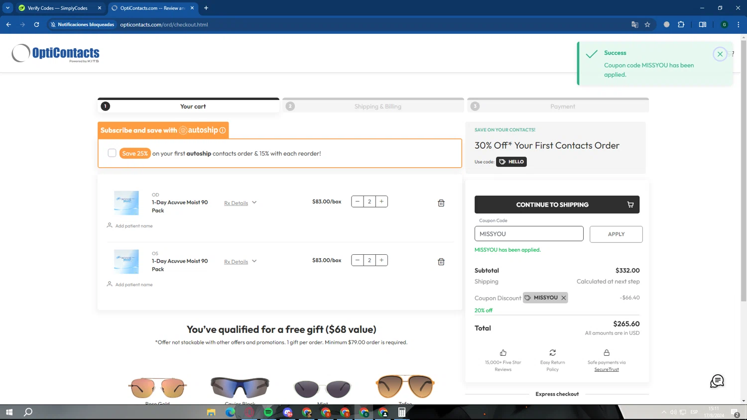 OptiContacts.com Coupons - 20% Off | September 2024