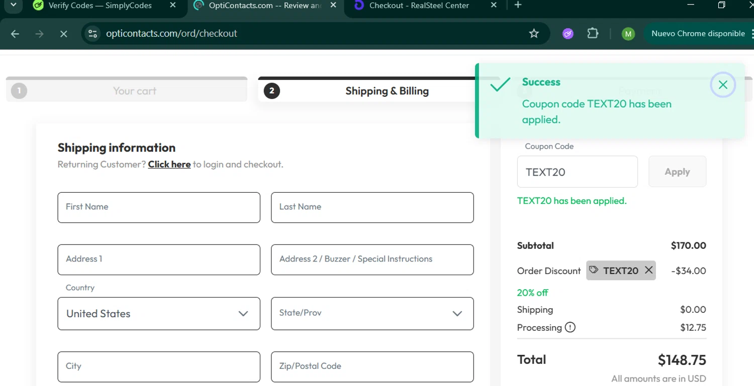 OptiContacts.com Promo Code - 20% Off (Verified) Nov 2025