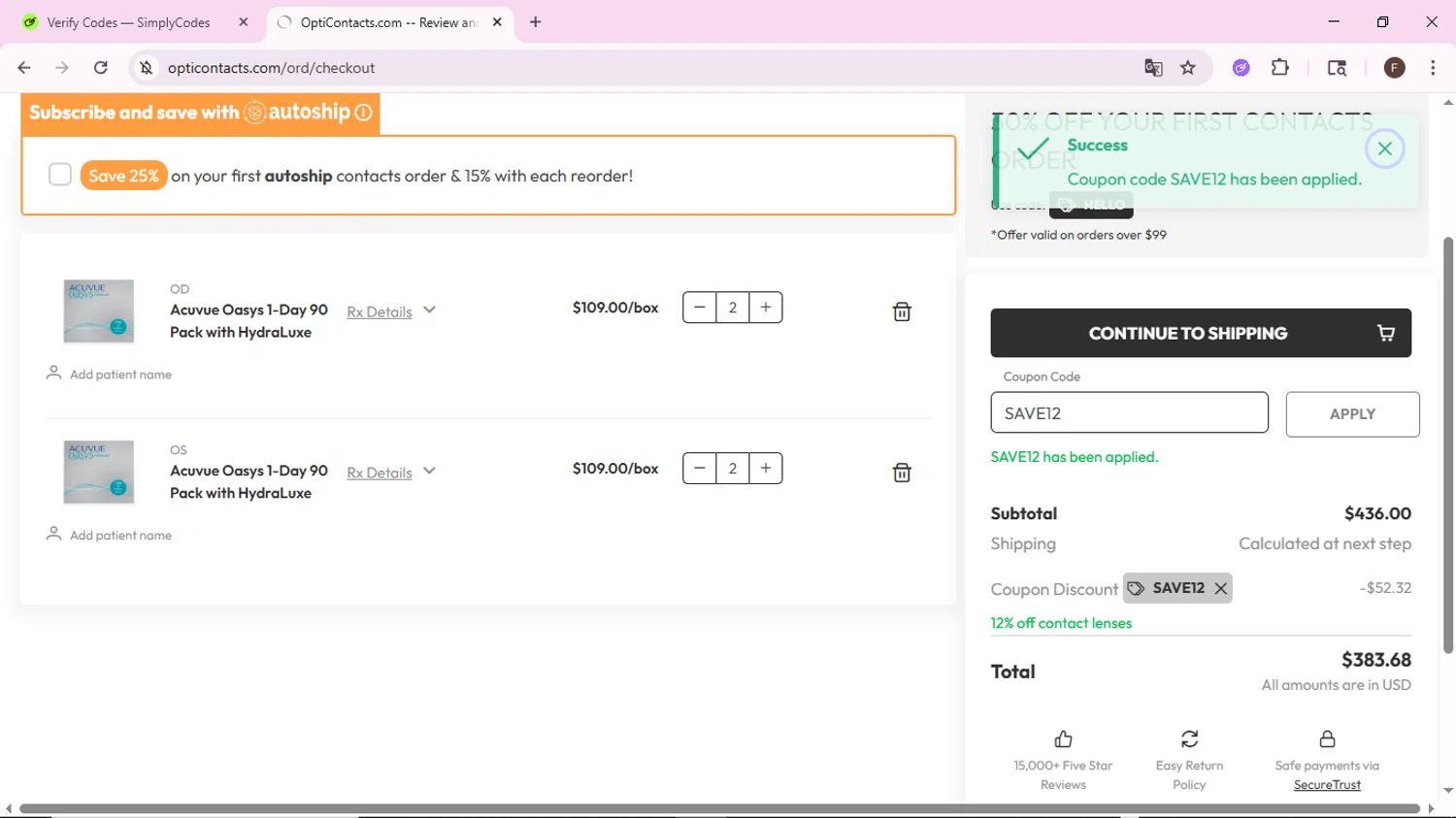 OptiContacts.com Promo Codes - 20% Off Sep 2025
