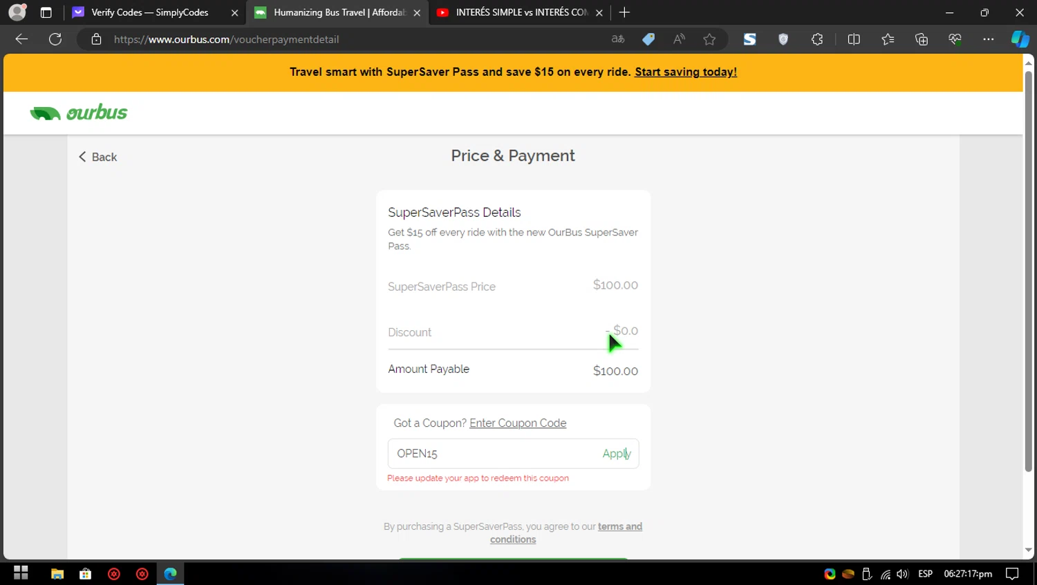 Our Bus Coupons - $15 Off | January 2025