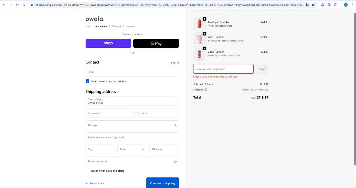 Owala Promo Codes - 10% Off Sitewide Coupons Feb 2026