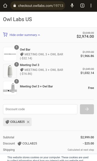 Owl Labs Discount Codes (2 Verified) - $25 Off Feb 2025