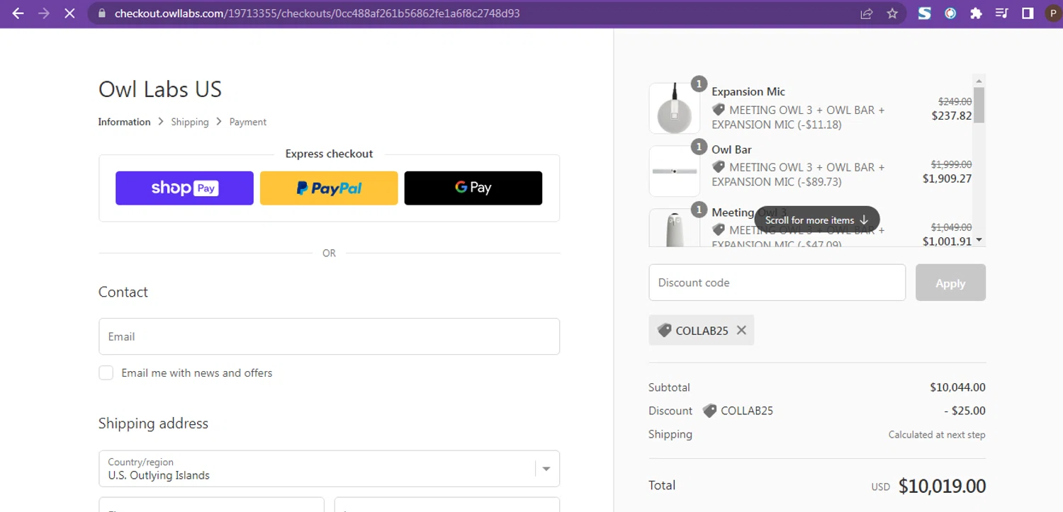 Owl Labs Discount Codes - $25 Off | October 2024