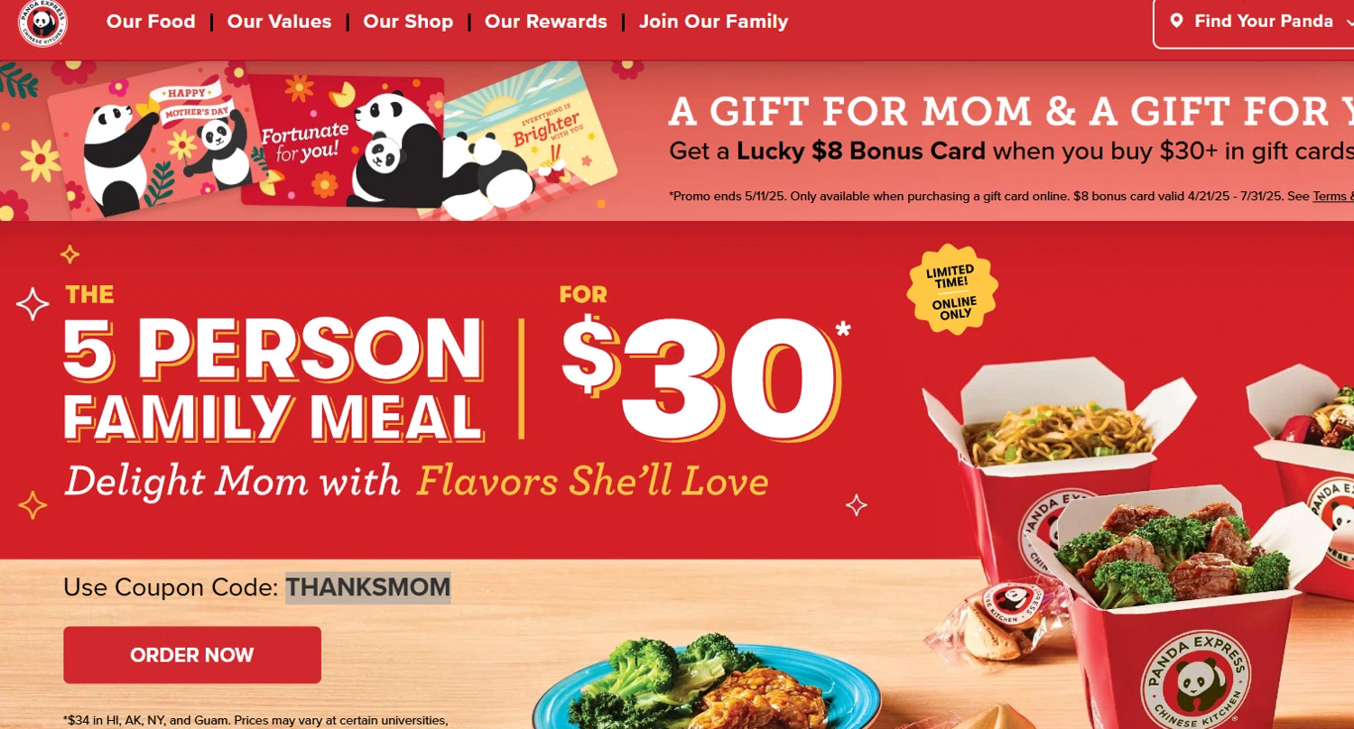 Panda Express Promo Codes - 10% Off Coupons Jul 2025