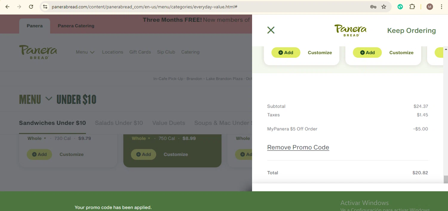 Panera Bread Promo Codes - $5 Off | October 2024