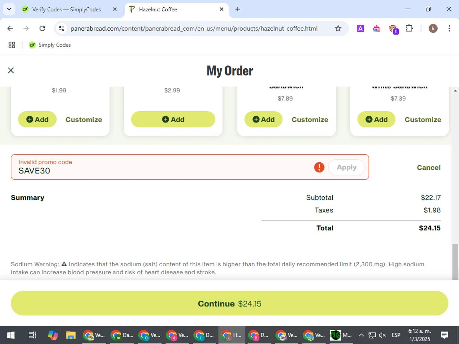 Panera Bread Promo Codes (2 Verified) - $5 Off Apr 2025