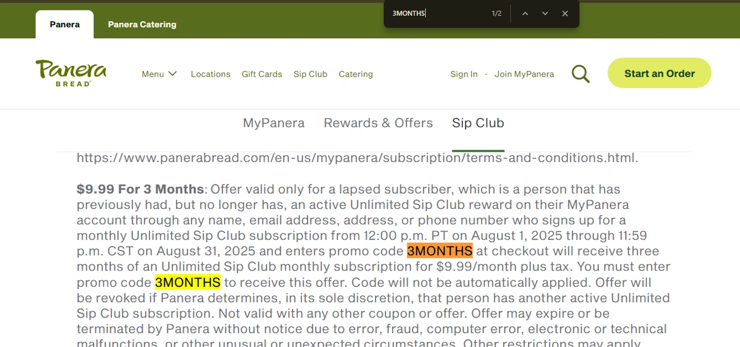 Panera Bread Promo Codes (3 Verified) - 20% Off Oct 2025