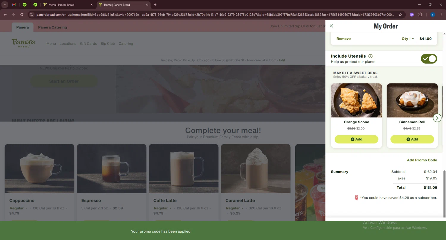 Panera Bread Promo Codes (2 Verified) - $5 Off Oct 2025