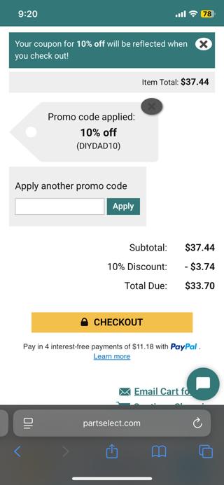 PartSelect Promo Codes (1 Verified) - 15% Off Sep 2025