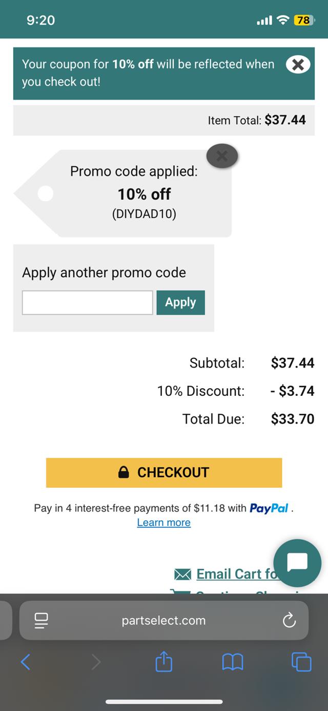 PartSelect Promo Codes (1 Verified) - 15% Off Sep 2025