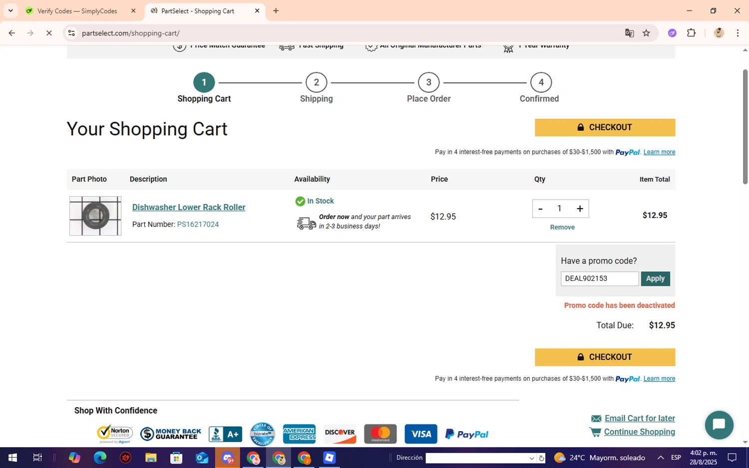 PartSelect Promo Codes (1 Verified) - 15% Off Sep 2025