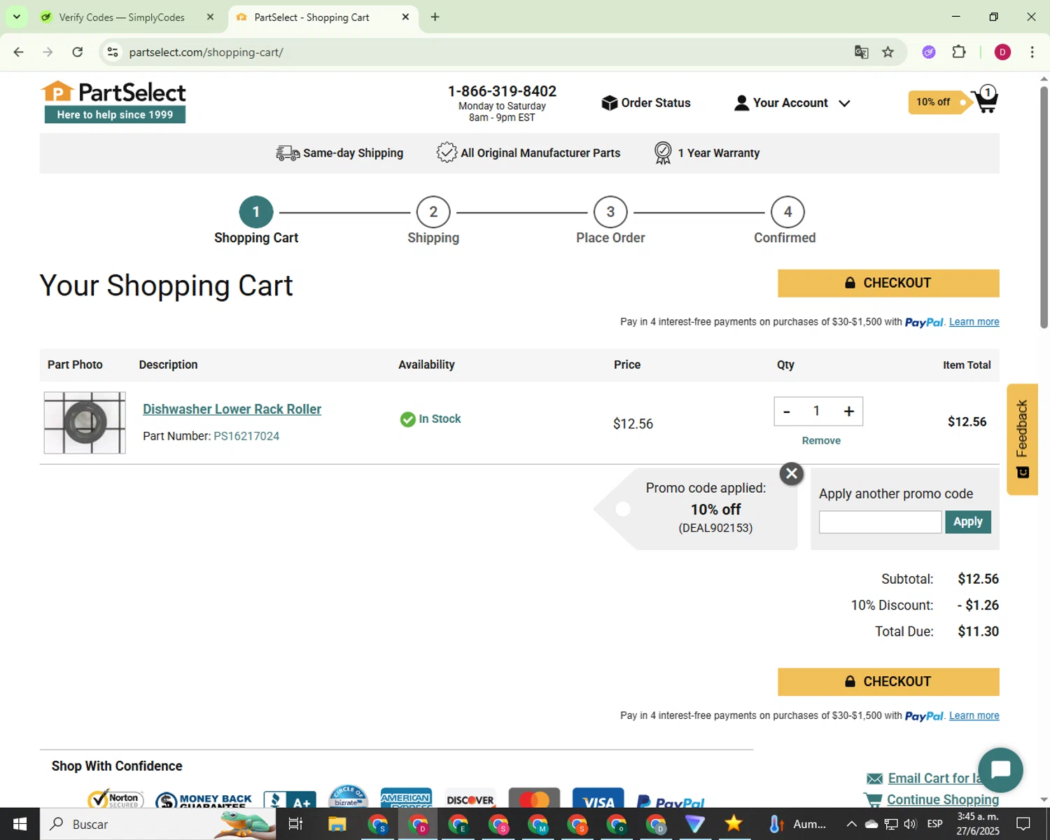 PartSelect Promo Codes (1 Verified) - 10% Off Jul 2025