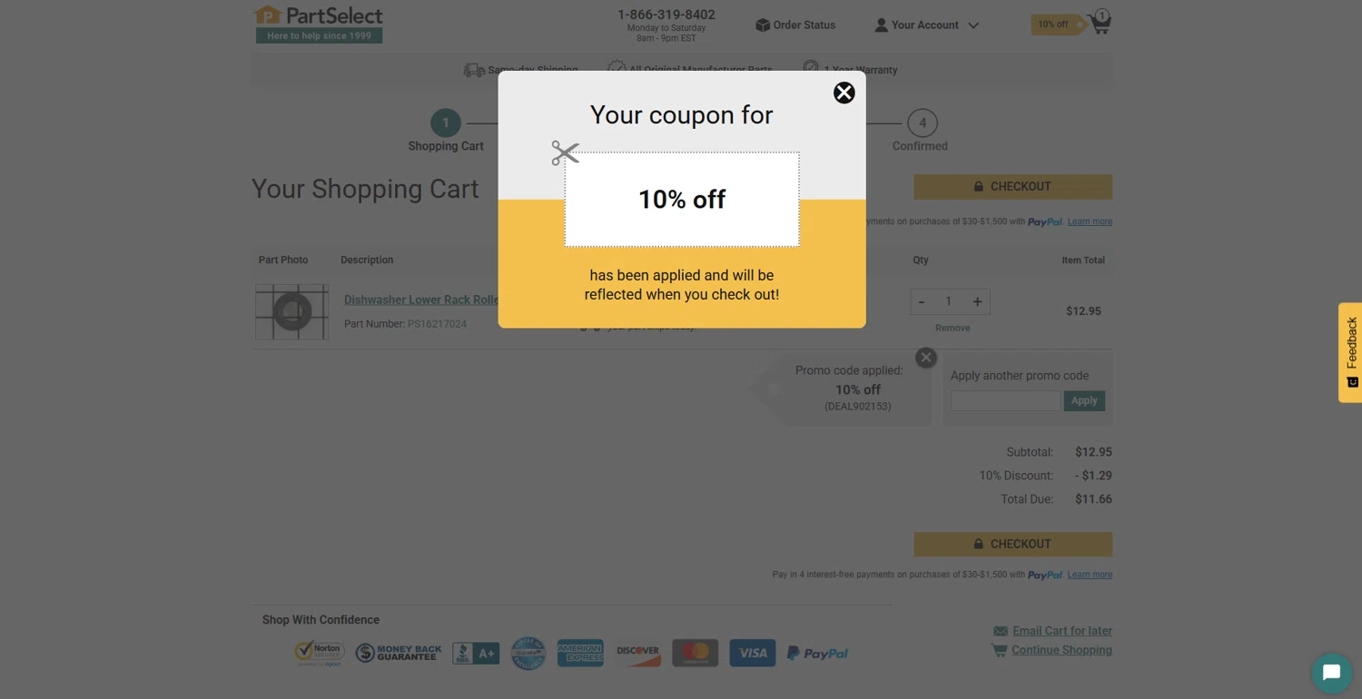 PartSelect Promo Codes (1 Verified) - 5% Off w/Code Oct 2025