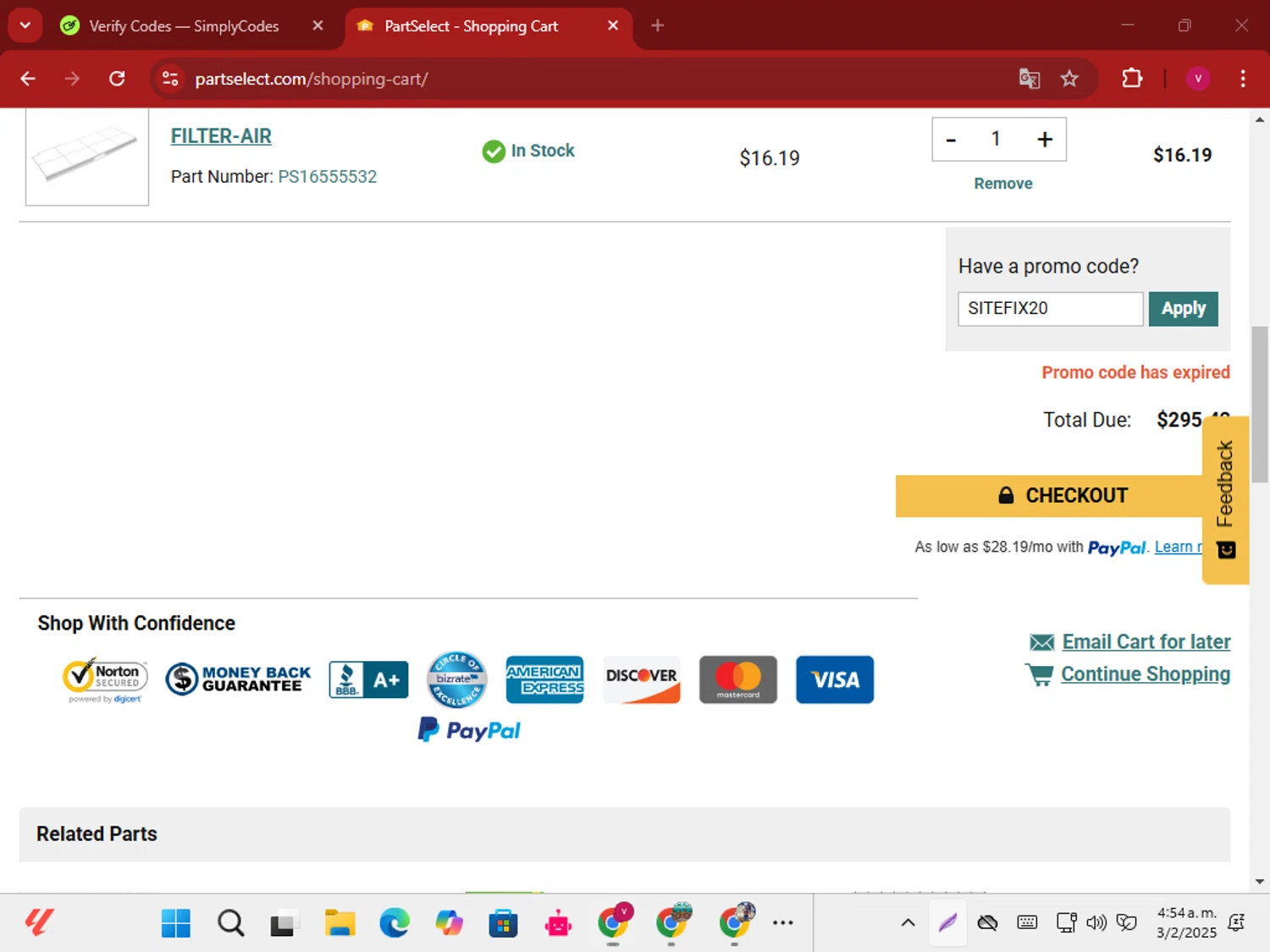PartSelect Promo Codes (1 Verified) - 10% Off Aug 2025