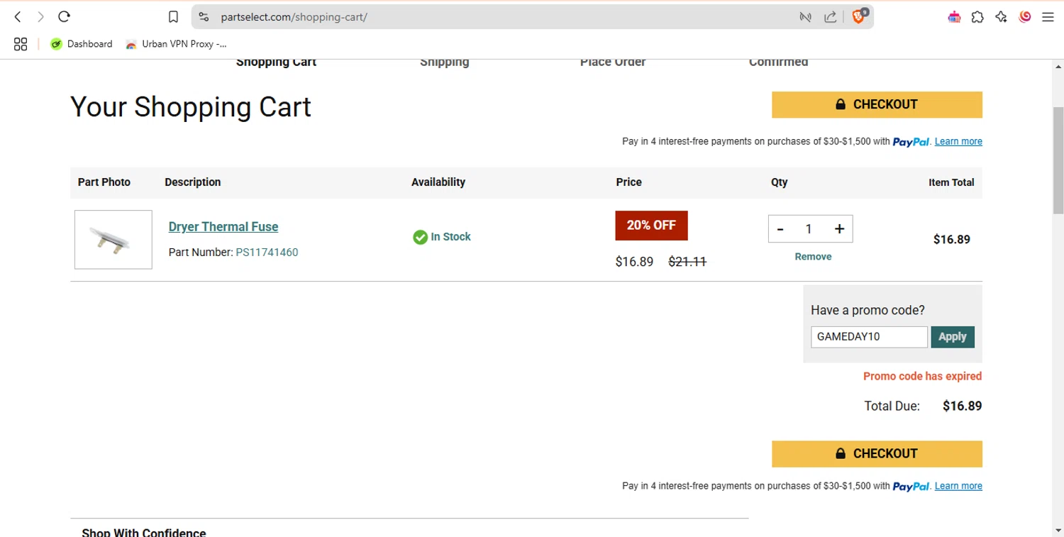 PartSelect Promo Codes - 10% Off (1 Verified) Dec 2025