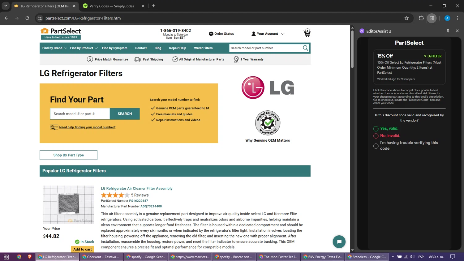 PartSelect Promo Codes - 10% Off (1 Verified) Dec 2025