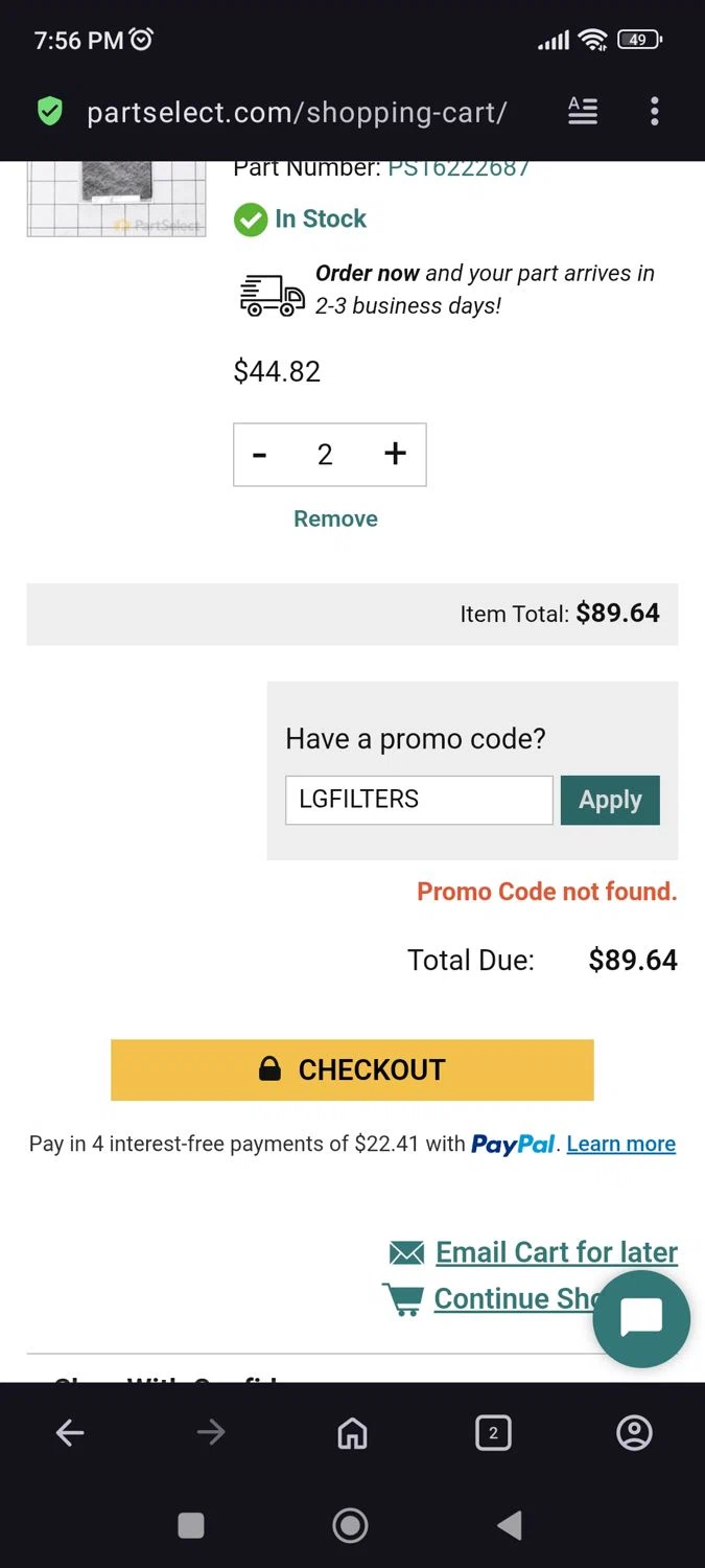 PartSelect Promo Codes - 10% Off (2 Verified) Nov 2025