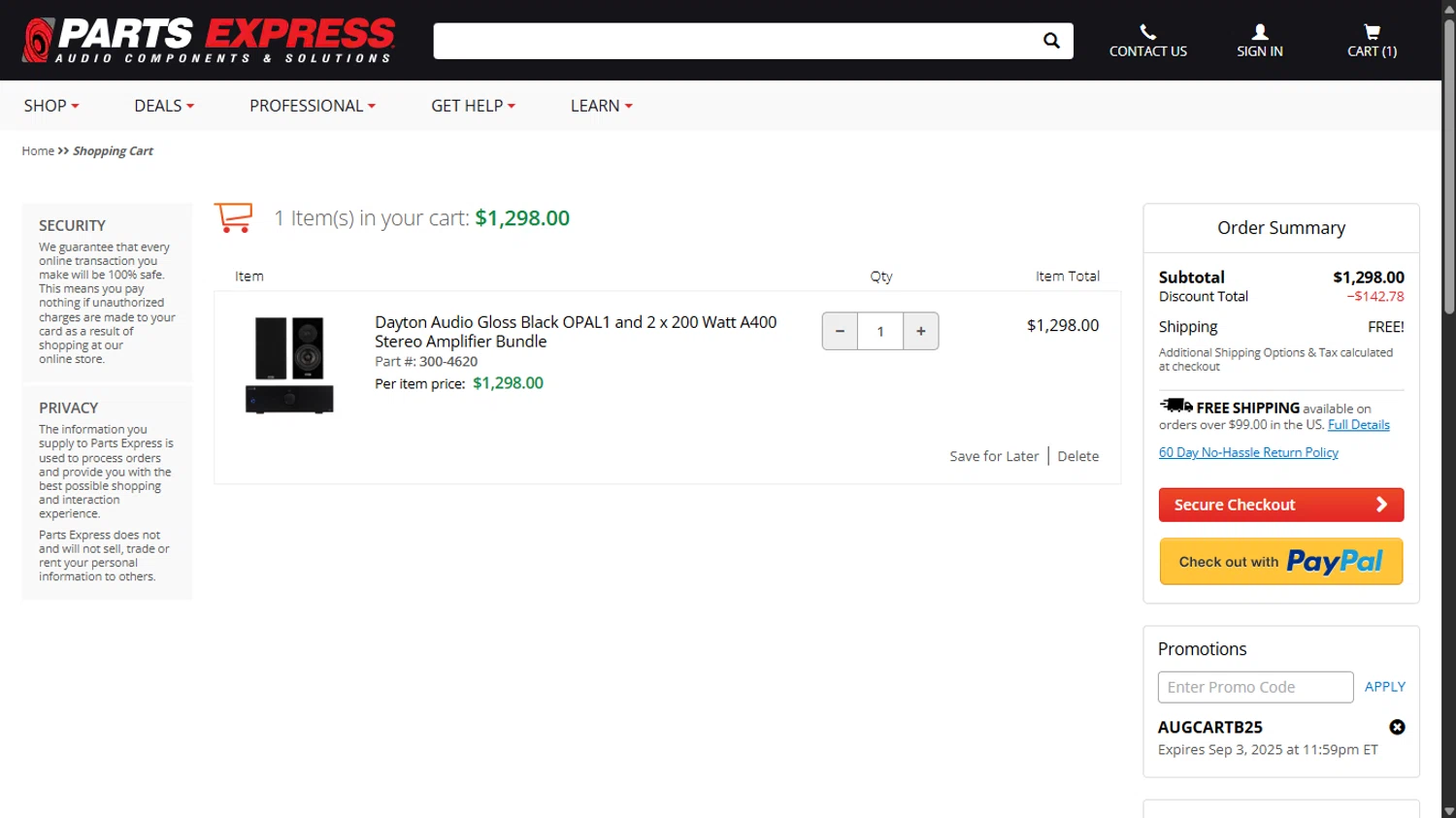 Parts-Express Promo Codes (4 Verified) - 10% Off Sep 2025