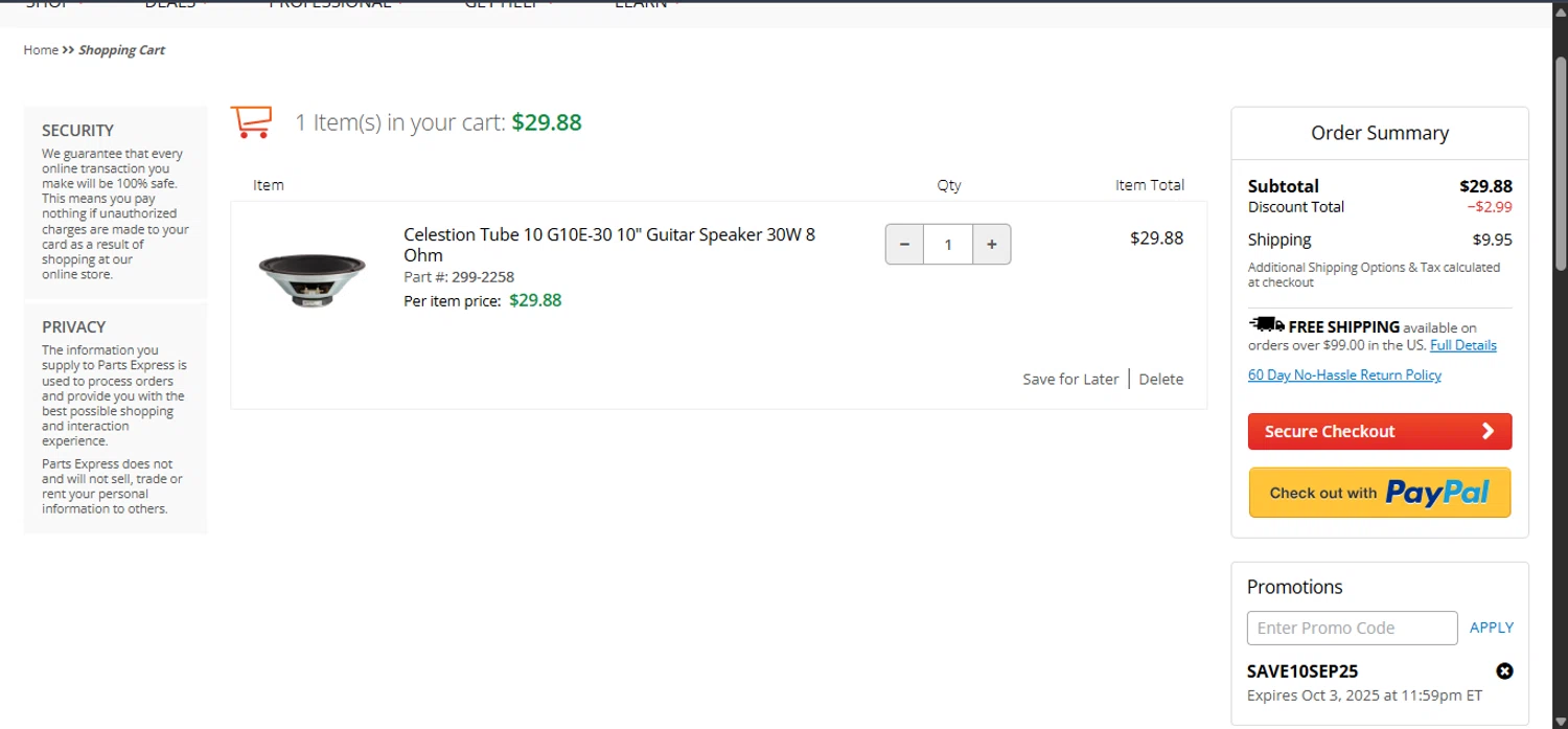 Parts-Express Promo Codes (3 Verified) - 10% Off Oct 2025