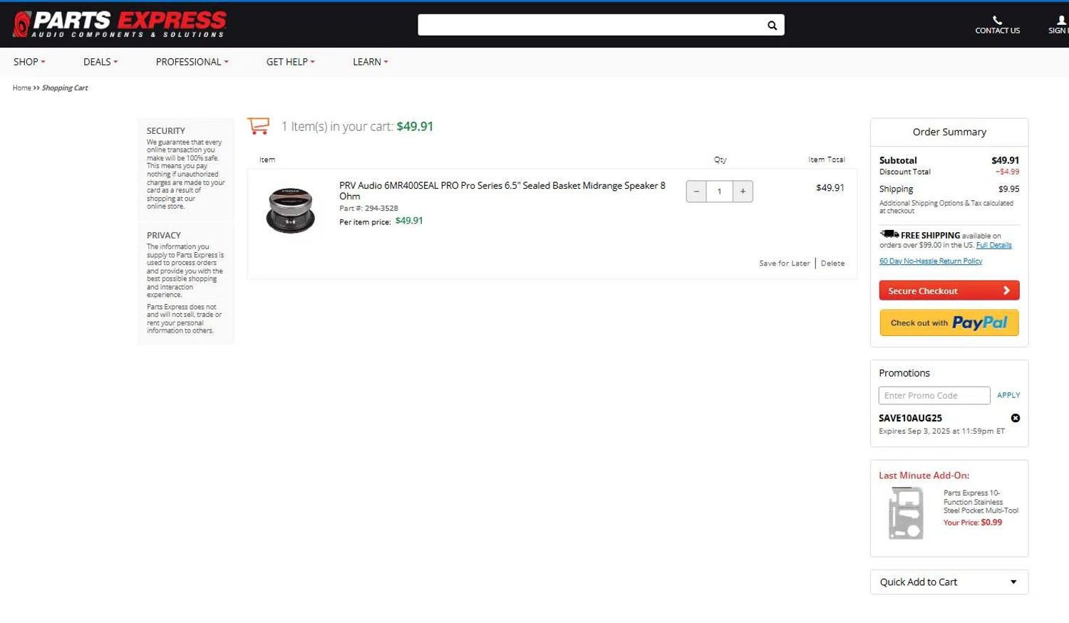 Parts-Express Promo Codes (3 Verified) - 10% Off Oct 2025