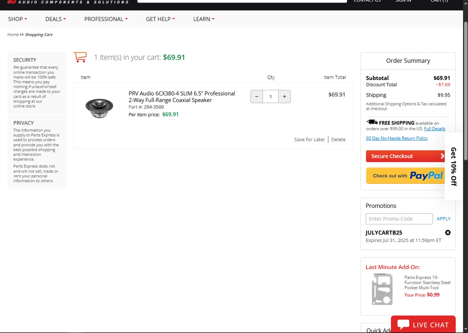 Parts-Express Promo Codes (4 Verified) - 10% Off Sep 2025