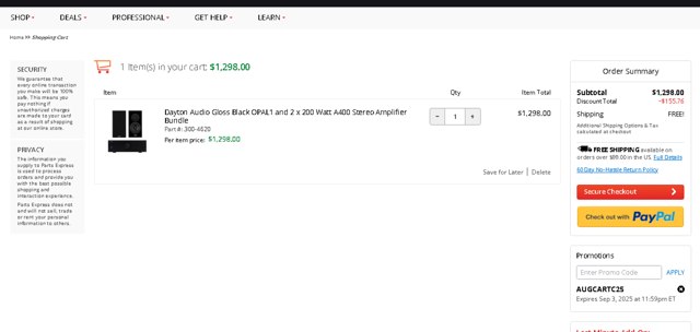 Parts-Express Promo Codes (4 Verified) - 10% Off Sep 2025