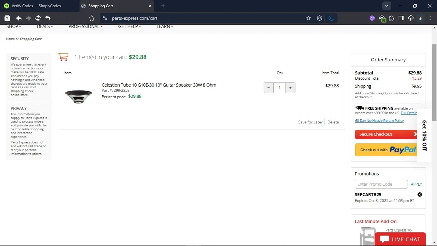 Parts-Express Promo Codes (3 Verified) - 10% Off Oct 2025