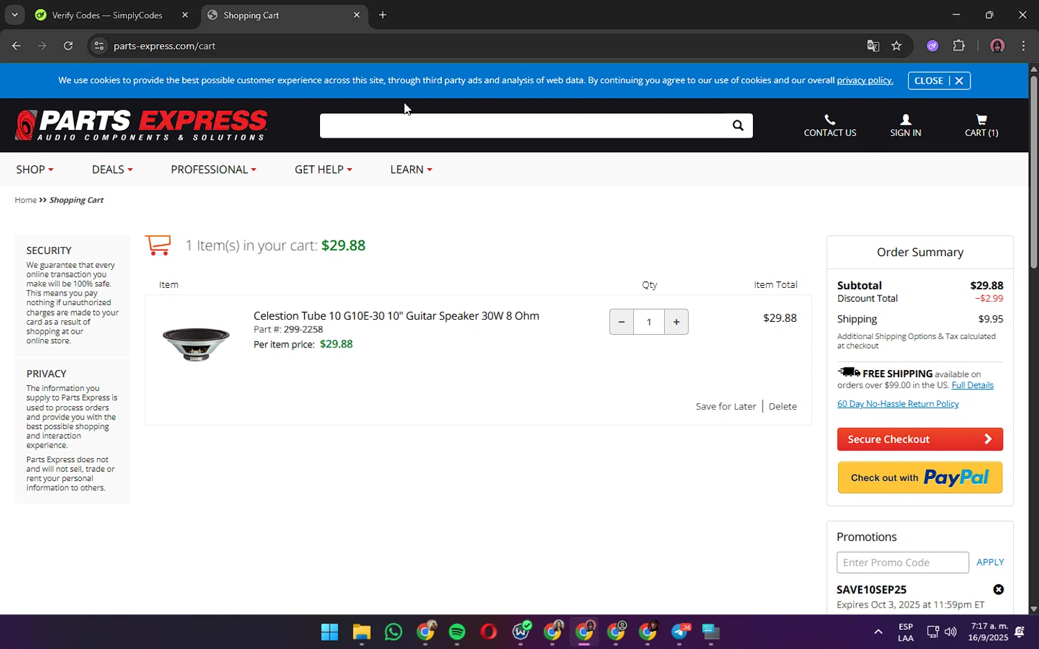 Parts-Express Promo Codes (3 Verified) - 10% Off Oct 2025