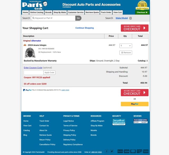 Parts Geek Promo Codes - 5% Off Coupons Sep 2025