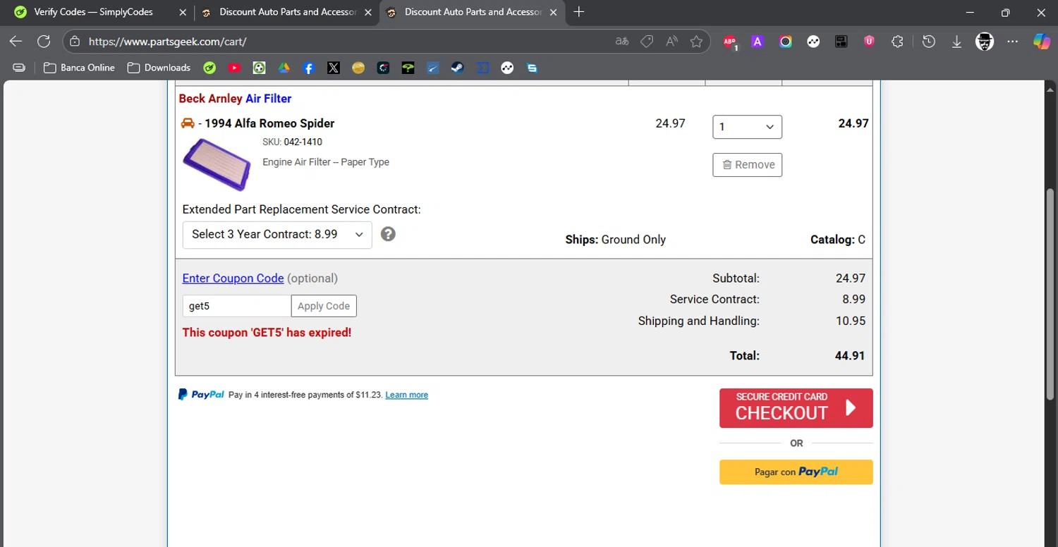 Parts Geek Promo Codes - 5% Off Coupons Oct 2025
