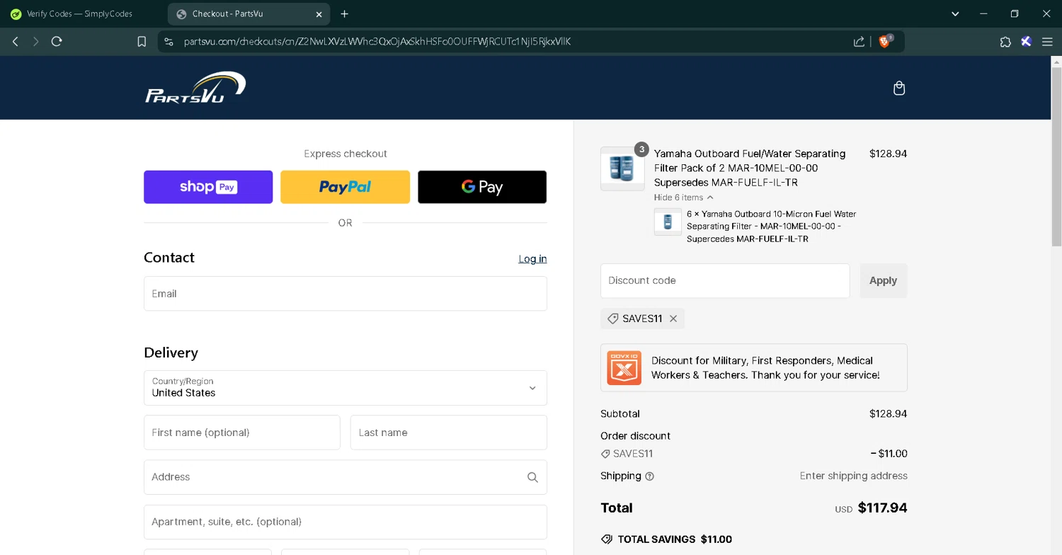 PartsVu Discount Codes - $20 Off (14 Verified) Oct 2025