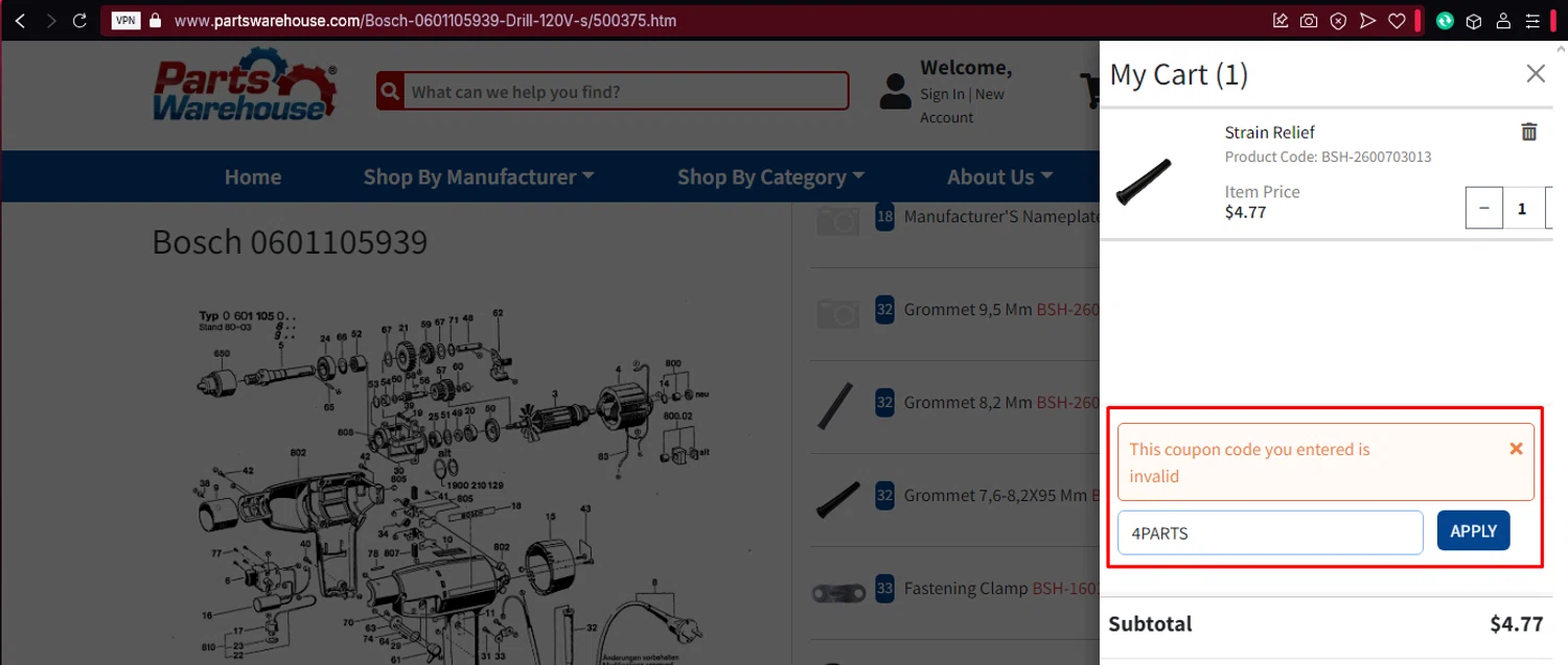 Parts Warehouse Promo Codes - 10% Off Coupons Sep 2025