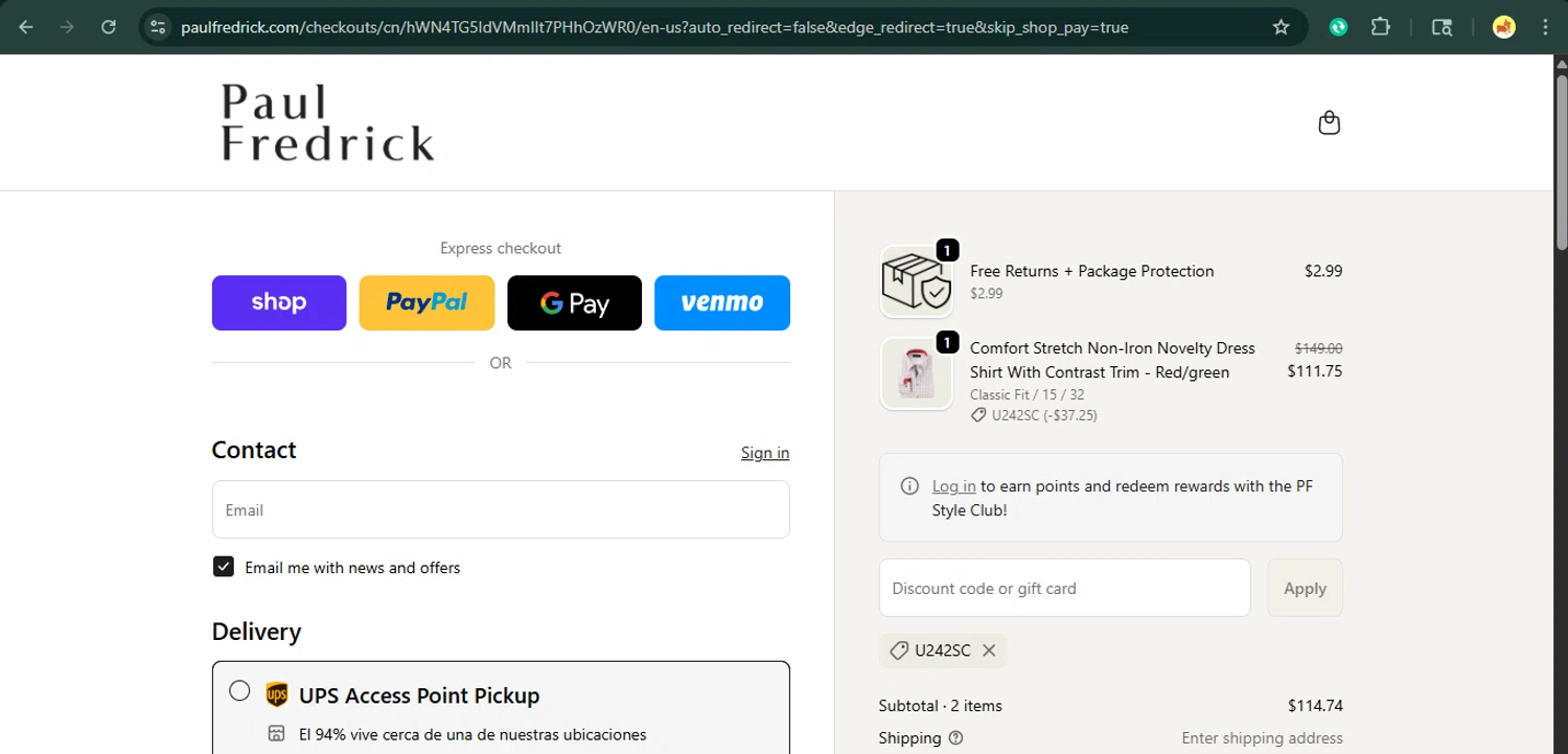 Paul Fredrick Promo Code - 25% Off (18 Verified) Nov 2025