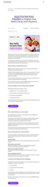 Paysend Coupons & Discounts Jun 2026