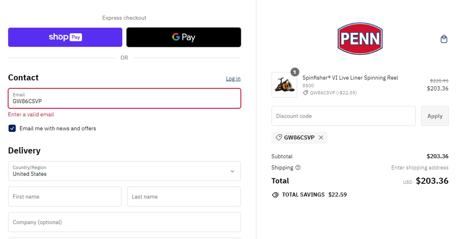 Penn Fishing Promo Codes - 15% Off | December 2024