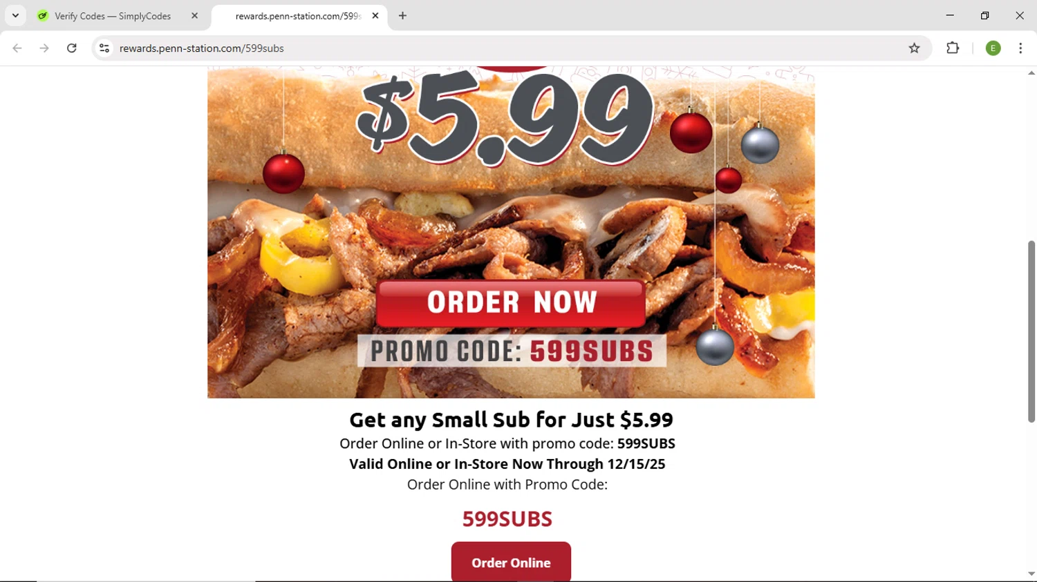 Penn Station Promo Codes - $5 Off (4 Verified) Jan 2026